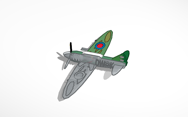 3D design warplane with interior mechanics - Tinkercad