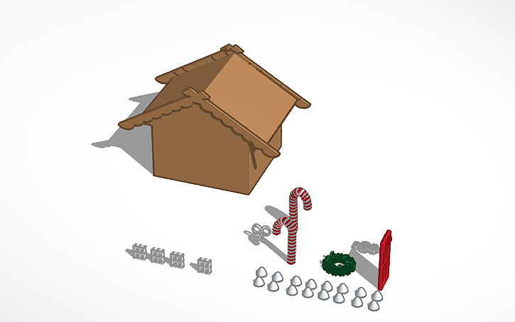 3D design Gingerbread House - Tinkercad