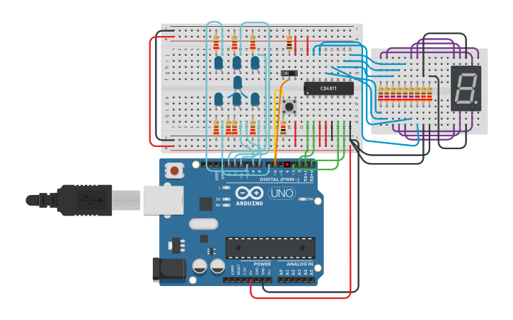 Circuit design Random Dice - Tinkercad
