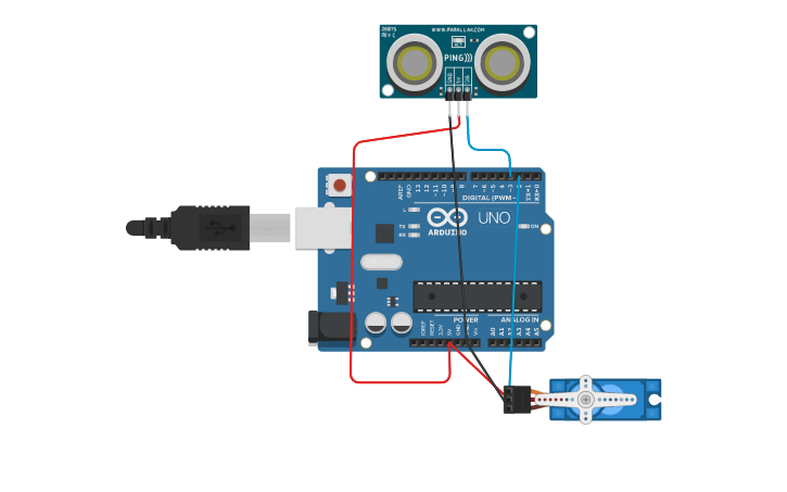 Circuit design Automatic Door - Tinkercad