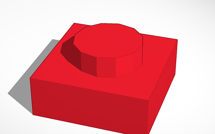 3D design Lego Flat 1x1 - Tinkercad