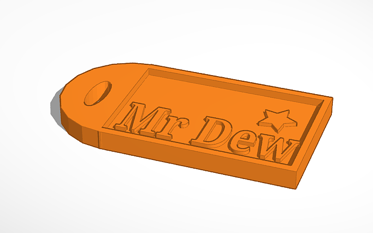 3D design Basic Key Tag - Tinkercad