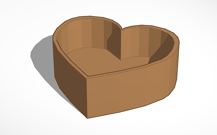3D design heart box bottom - Tinkercad