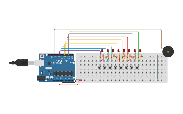 Circuit Design Piano Arduino Tinkercad