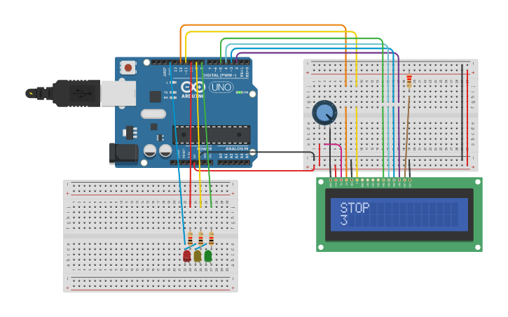 Circuit design Traffic Light Circuit - Tinkercad
