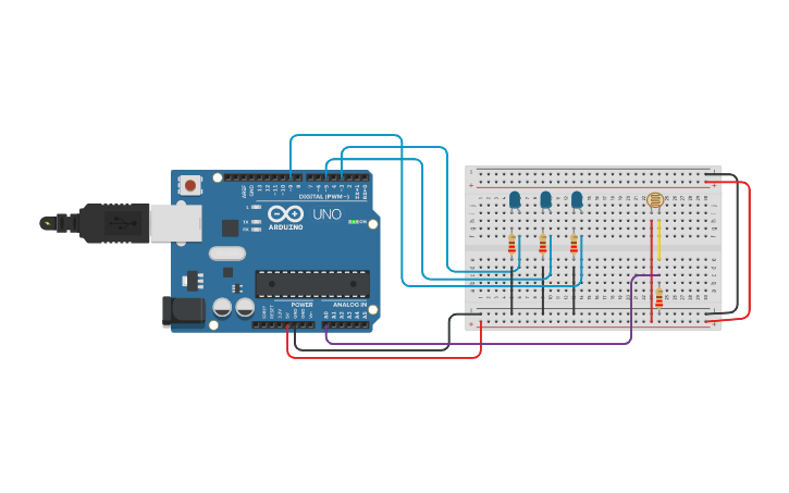 Circuit design E2 Detecting Light - Tinkercad