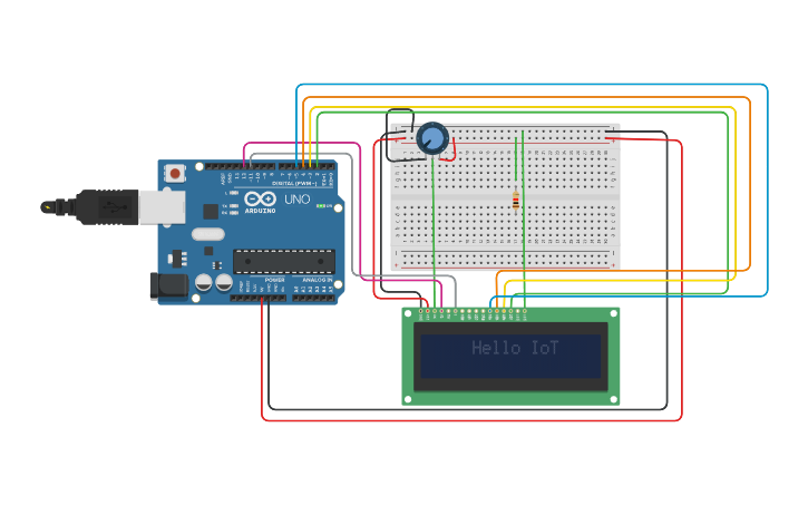 Circuit Design Arduino Program To Display A Text Using Lcd16x2 Tinkercad 2289