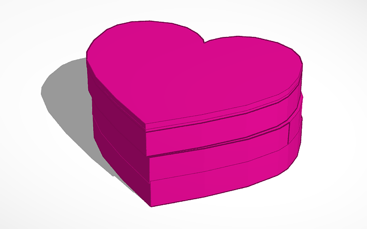 3D design heart box with chocolate - Tinkercad