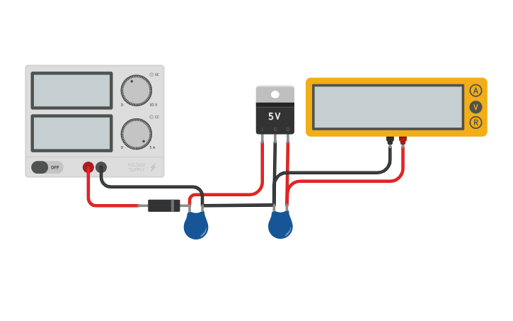 Circuit design 12vdc to 5vdc converter circuit diagram - Tinkercad