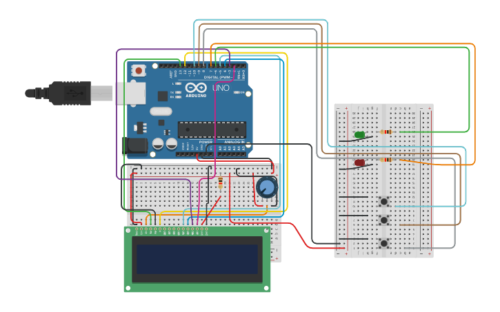 Circuit design MENU LCD ARDUINO | Tinkercad
