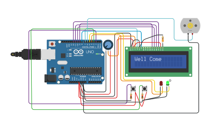 Circuit design Water tank control system - Tinkercad