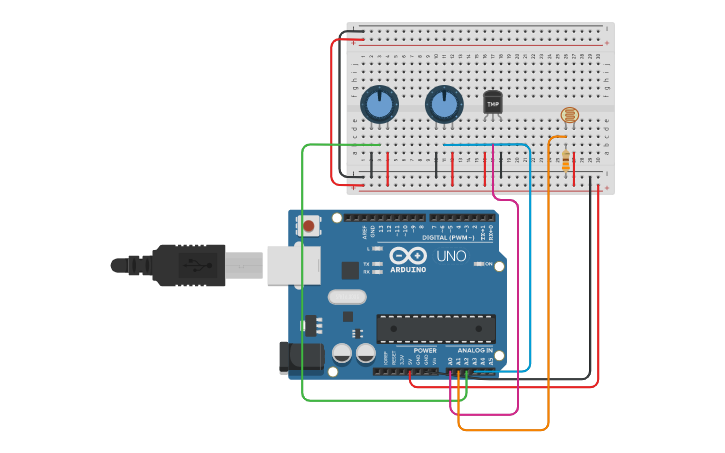 Circuit design DHT22 - Tinkercad