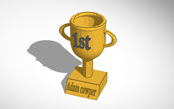 3D design Trophy for Adam Cowper - Tinkercad