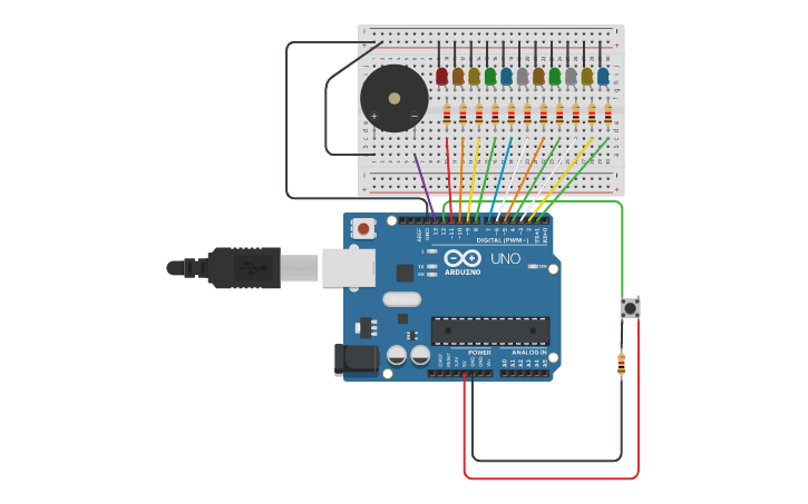 Circuit design Hedwig's theme - Harry Potter - Tinkercad