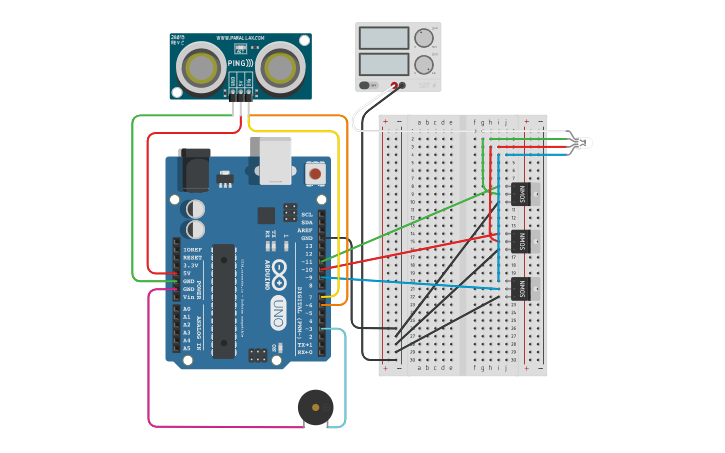Circuit design Alarma de seguridad | Tinkercad
