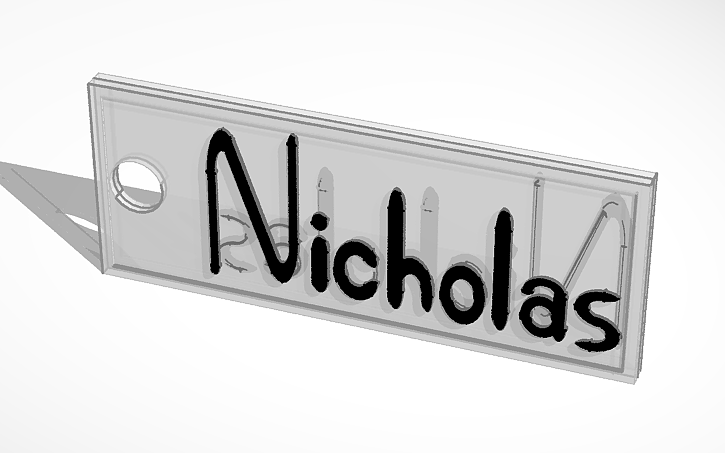 3D design Name Plate - Tinkercad