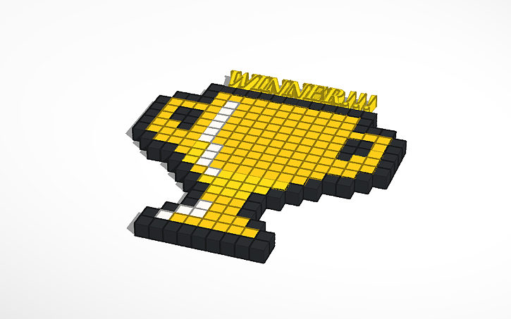 3D design My pixel trophy - Tinkercad