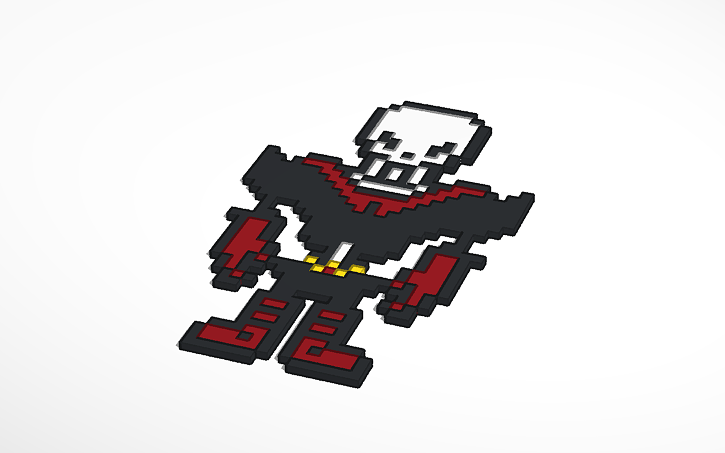 3D design Underfell Papyrus (overworld sprite) - Tinkercad