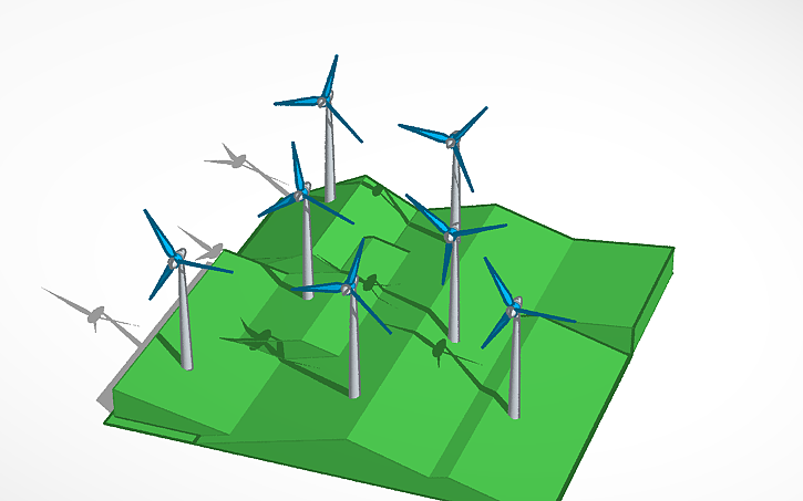 3D design Wind turbine with basic shapes - Tinkercad