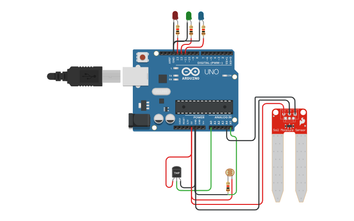 Circuit Design Smart Agriculture System Tinkercad
