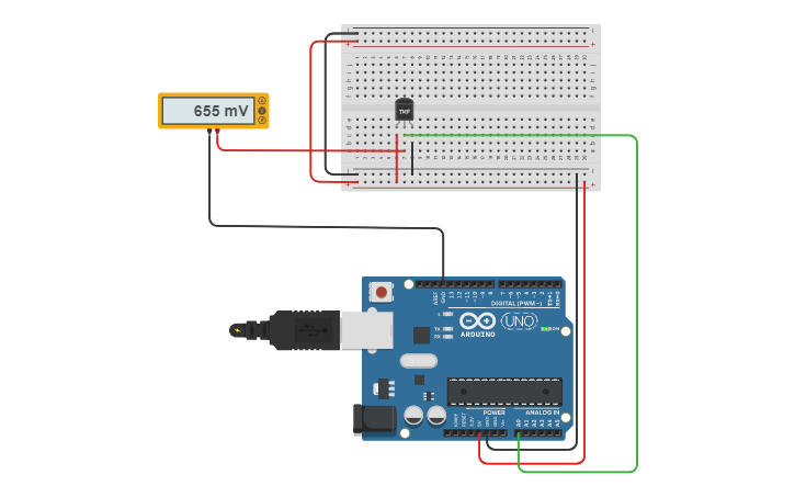 Circuit Design Sensor De Temperatura Lm35 Tinkercad