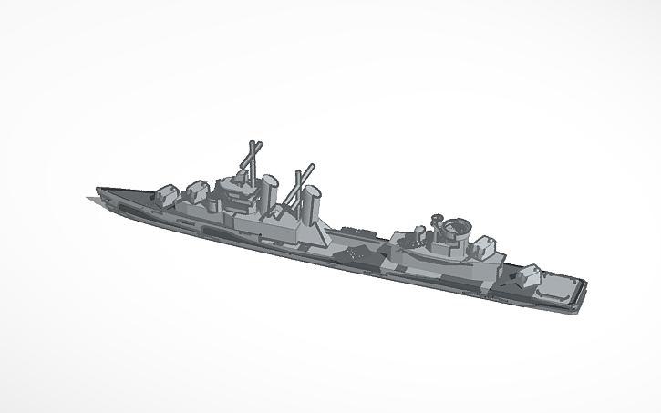 3D design USS-Johnston - Tinkercad