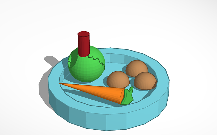 3D design healthy food plate | Tinkercad
