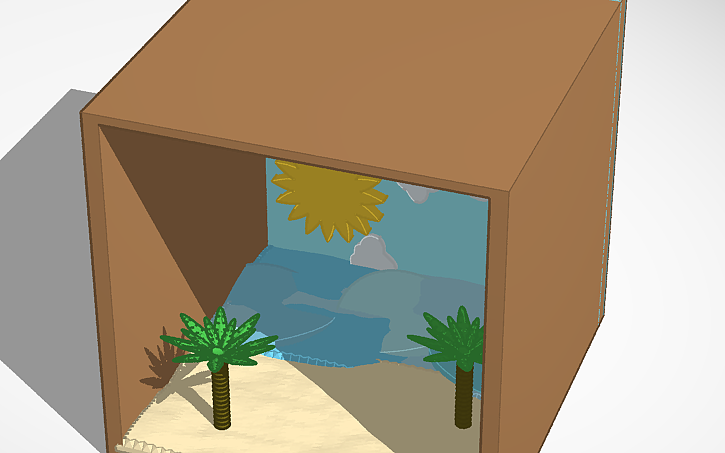 3D design Beach book nook - Tinkercad