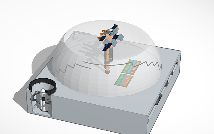 3D design pièce base spatial - Tinkercad