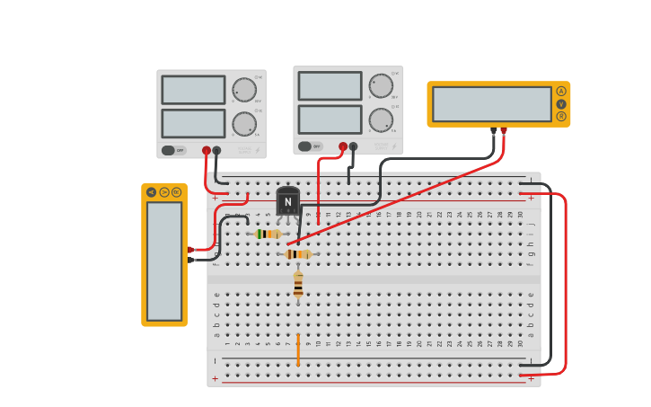Circuit design Input Characteristic Transistor - Tinkercad