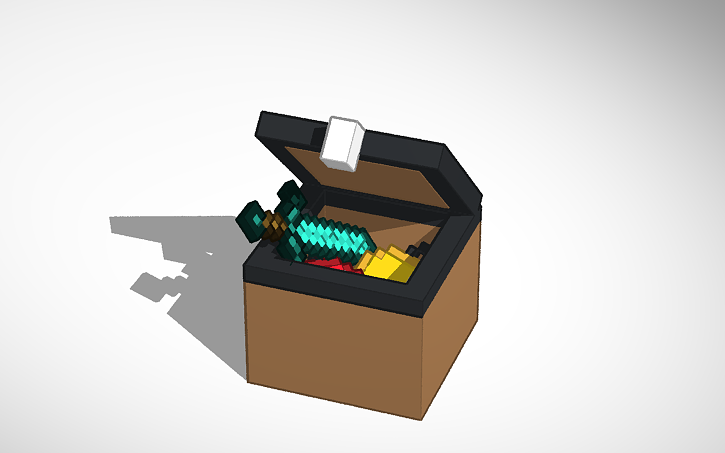 3D design Minecraft Chest - Tinkercad