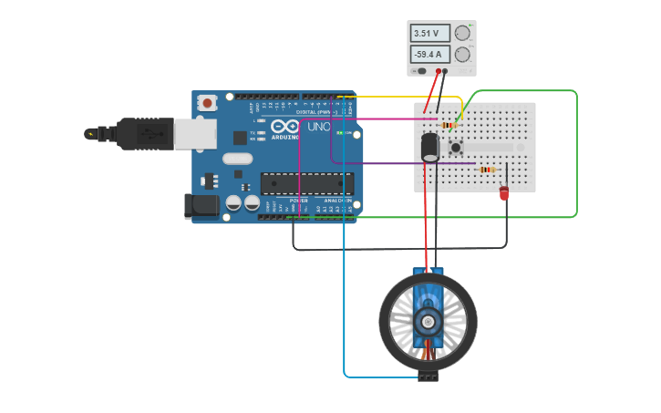 Circuit design Motor - Tinkercad