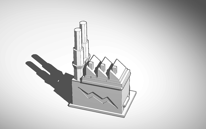 3D design Power Grid Single Power plant - Tinkercad