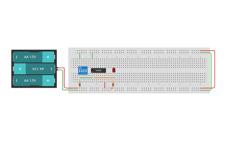 Circuit design Puerta NOT | Tinkercad