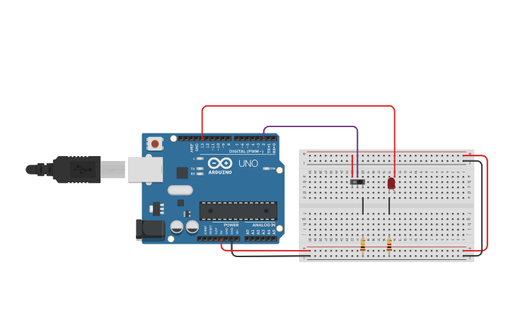 Circuit design DigFun-09a NOT logic gate - Tinkercad