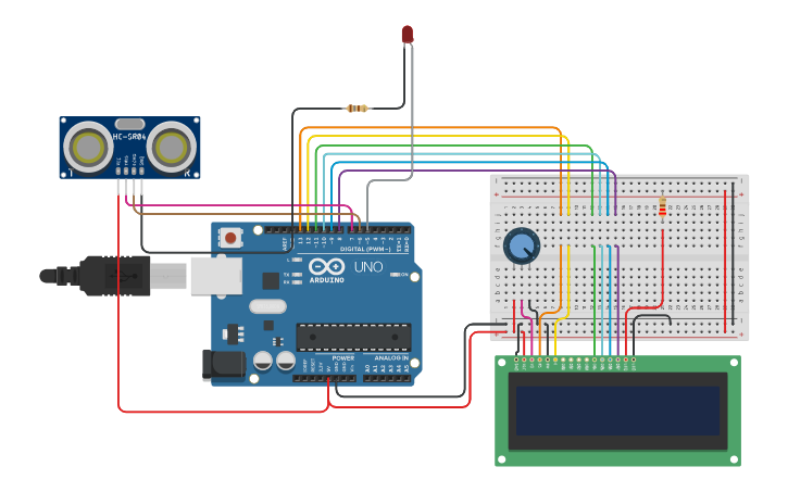 Circuit design UltraSonic_Sensor_Interfacing - Tinkercad Circuit design UltraSonic_Sensor_Interfacing - Tinkercad