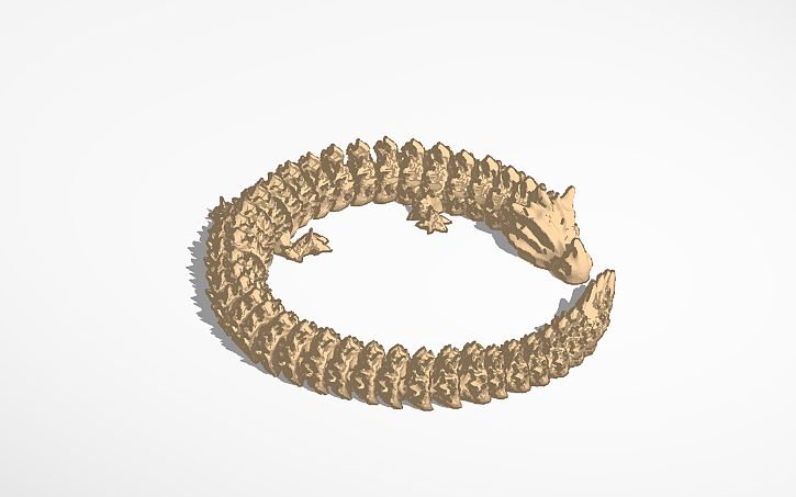 3d Design Articulated Sand Dragon Tinkercad 