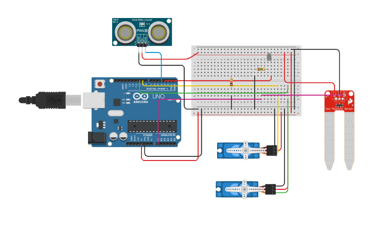 Circuit design Quarto Automatizado - Tinkercad