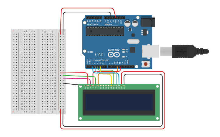Circuit design lcd display - Tinkercad