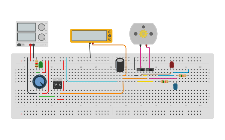 Circuit design Variateur analogique - Tinkercad