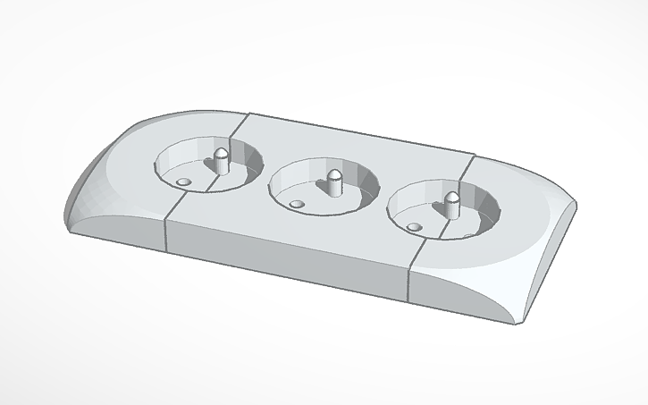 3D design European plug socket-3 asset - Tinkercad