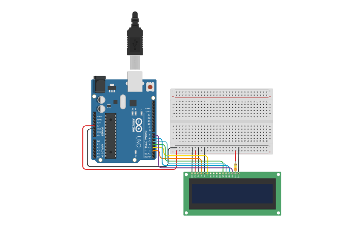 Circuit design LCD - Tinkercad