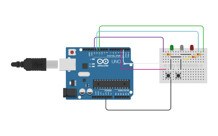 Circuit design Switch led - Tinkercad