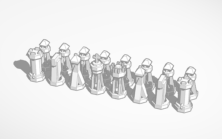 3D design Chess pieces White | Tinkercad