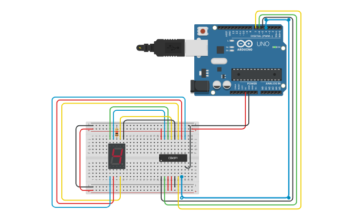 Circuit Design Display 7seg Tinkercad