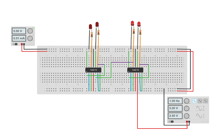 Circuit Design 4 Bit Asynchronous Up Counter Using Jk Flip Shamim Hossain Tinkercad