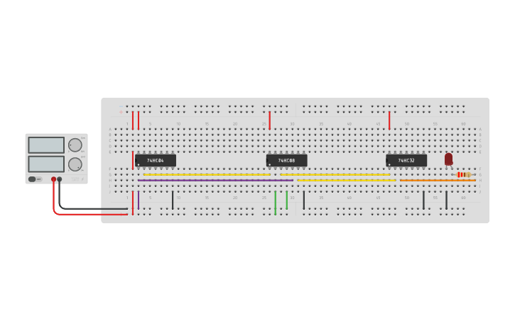 Circuit design 2x1 MUX - Tinkercad