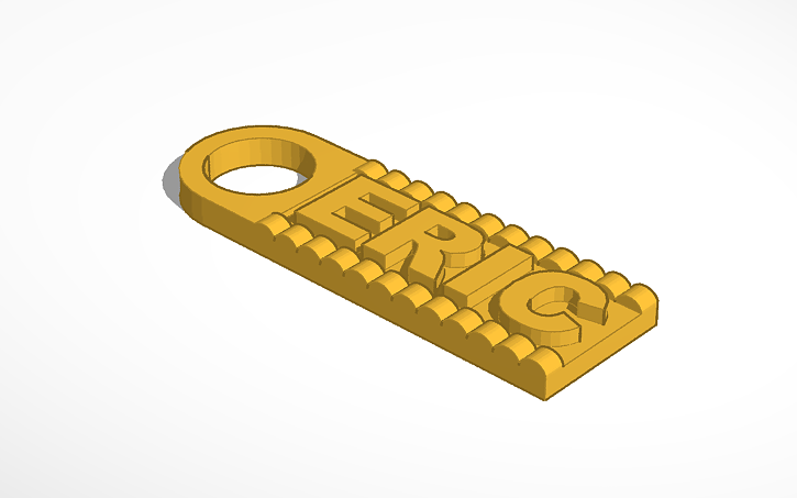 3D design Key ring for Eric - Tinkercad