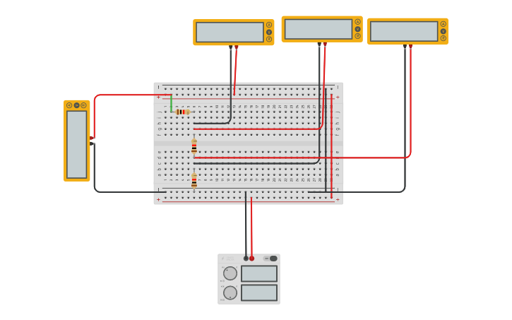 Circuit design Medir Voltaje Circuito en Serie | Tinkercad
