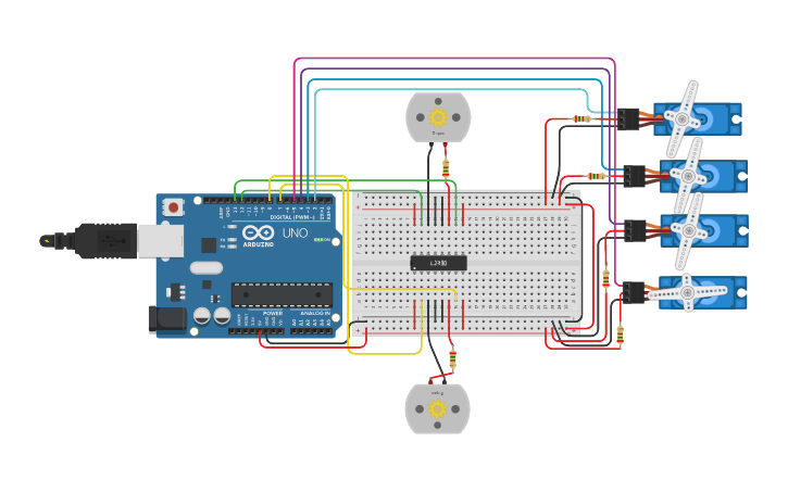 Circuit design Lab #1 Dancing Tank | Tinkercad
